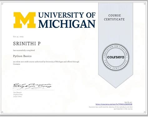 srinithi p on linkedin python programming universityofmichigan