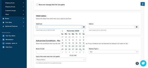 how to apply shipping rules based on dates shipperhq docs