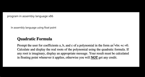 solved program in assembiy language x86 in assembly language