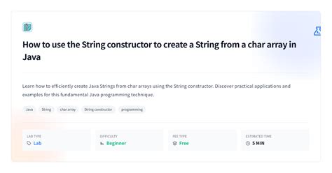 How To Use The String Constructor To Create A String From A Char Array
