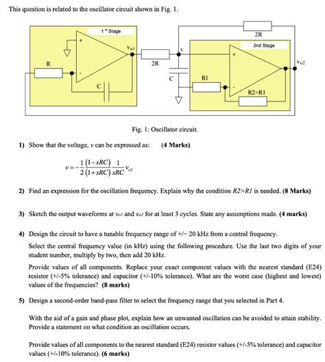 Solved This Question Is Related To The Oscillator Circuit Chegg