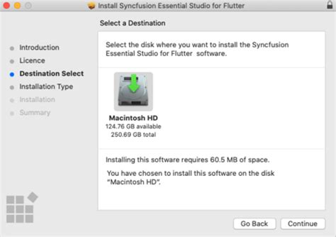 Installing Syncfusion Flutter Mac Installer Syncfusion
