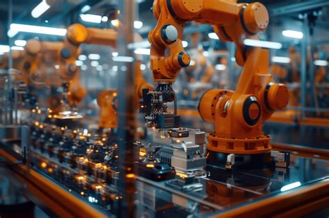 High Tech Robotics Facility With Advanced Machine Learning For Mass Production Premium Ai