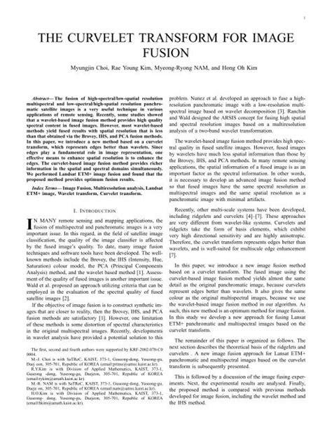 The Curvelet Transform For Image Fusion