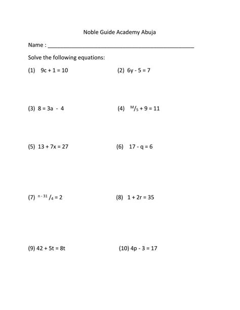 Worksheet On Simple Equation Activity Live Worksheets Worksheets Library