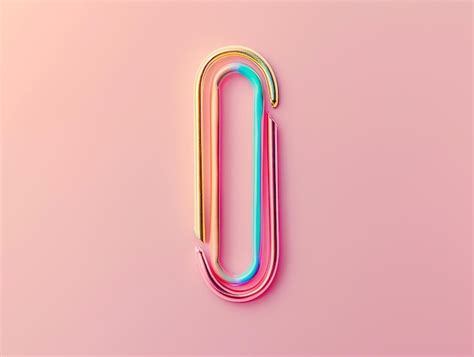 Paperclip Isolated On Flat Color Background Premium Ai Generated Image