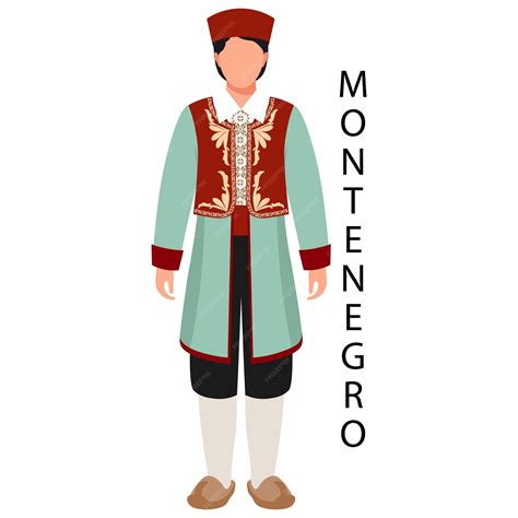 Premium Vector A Man In Montenegrin Folk Costume Culture And