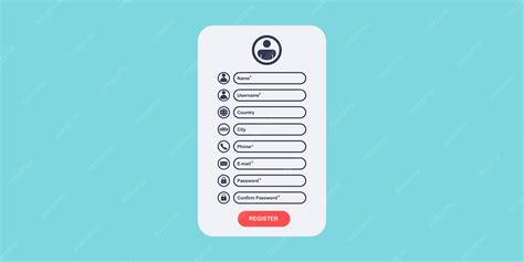 Formulario De Registro Para Página Web O Aplicación Registrar Una