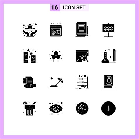 16 Thematic Vector Solid Glyphs And Editable Symbols Of Firework