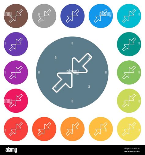 Resize Small Outline Flat White Icons On Round Color Backgrounds 17 Background Color Variations