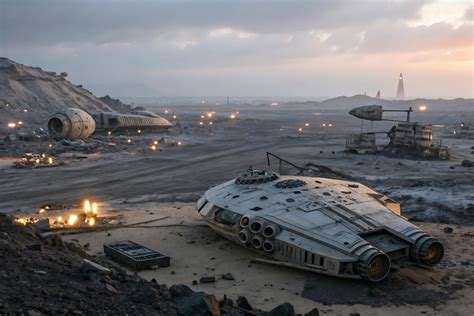 Desolate Planet With Wrecked Spaceships And Past Battles Photo  Free Download Pikbest
