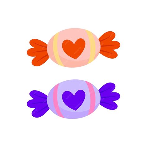 Premium Vector Doodle Clipart Sweet Candy Wrapped