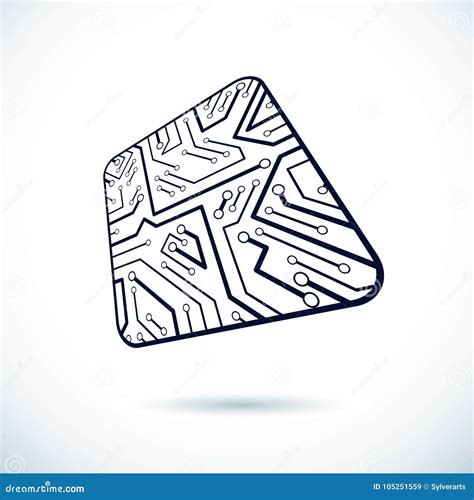 Vector Technology Cpu Design With Square Microprocessor Scheme Stock Vector Illustration Of