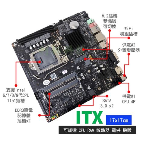 【現貨當日出】全新 Itx 主機板 支援 Intel 六七八九代內顯cpu 1151腳位 17x17cm H110 蝦皮購物