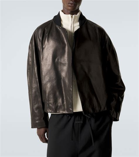 Leather Bomber Jacket In Black Fear Of God Mytheresa