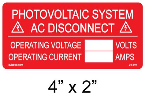 Placement Ac Disconnect Pv Labels