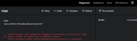 Your Prompt Was Flagged As Potentially Violating Our Usage Policy Api Openai Developer Community
