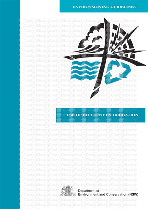 Environmental Guidelines Use Of Effluent By Irrigation Environmental Guidelines Document