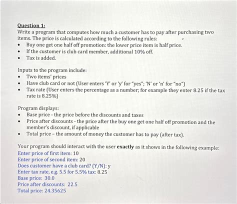 Solved Question 1write A Program That Computes How Much A