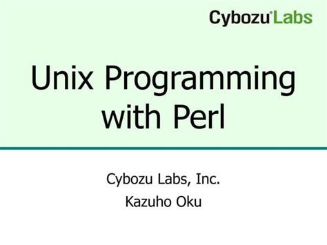 Unix Programming With Perl Ppt