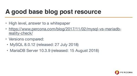 Differences Between Mariadb 103 And Mysql 80