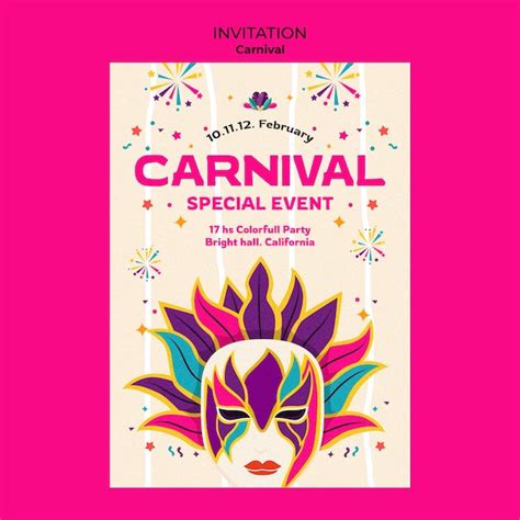 Free Psd Carnival Celebration Invitation Template
