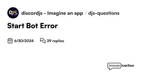 Start Bot Error Discordjs Imagine An App