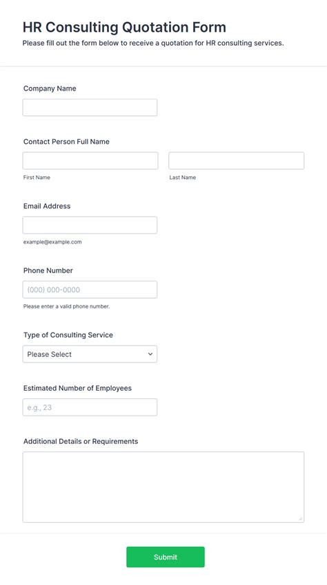 Hr Consulting Quotation Form Template Jotform