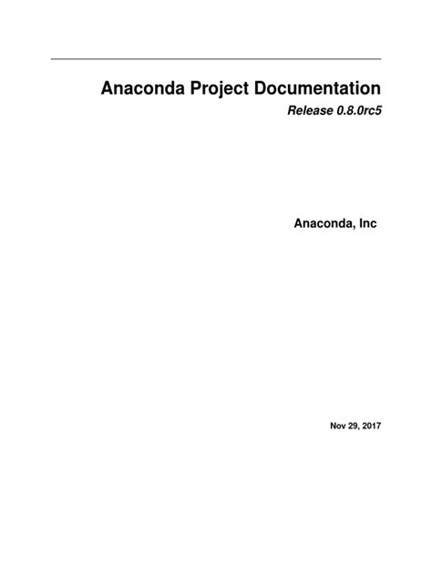 Anaconda Project Documentation Release 080rc5 Pdf Command Line