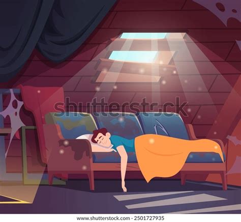 Man Sleeping Lazy Male Character On Stock Vector Royalty Free