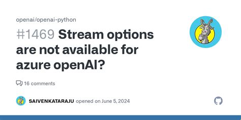 Stream Options Are Not Available For Azure Openai · Issue 1469