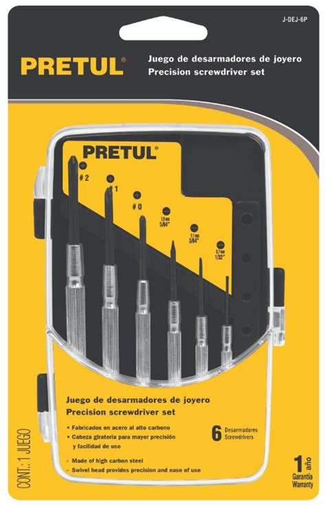 Pretul J Dej 6p Juego Con Desarmadores Metalicos De Presición 6pzas