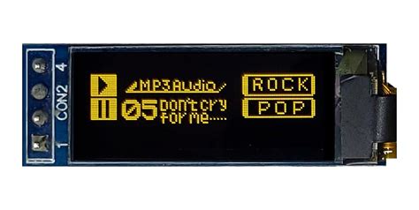 MDOB GV YI Midas Displays Graphic OLED X Pixels Yellow On Black