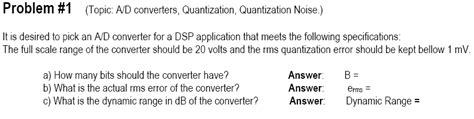 Solved Problem 1 Topic Ad Converters Quantization