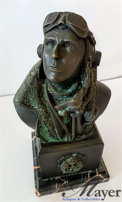 Raf Bronze Bust Of Spitfire Pilot Ace Douglas Bader Mayer Antiques And Collectibles