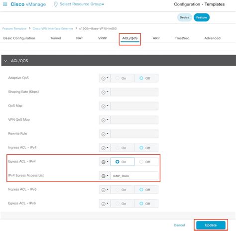 Configure Acl To Blockmatch Traffic On Cedges With Vmanage Policy Cisco