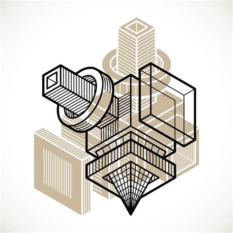 Premium Vector Abstract Vector Isometric Dimensional Shape Made Using Geometric Figures