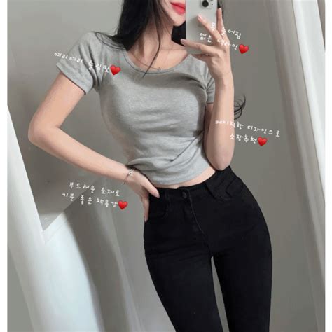 반팔티종결슬림핏~ 13color 기본템 국내제작 데일리 치즈 유넥 라운드 반팔 데일리 꾸안꾸 슬림핏 쫀쫀 면티셔츠 에이블리