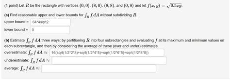 Solved Point Let R Be The Rectangle With Vertices Chegg