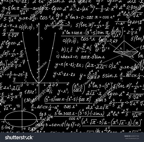 Vektor Stok Math Vector Seamless Background Handwritten Mathematical Tanpa Royalti 649037104