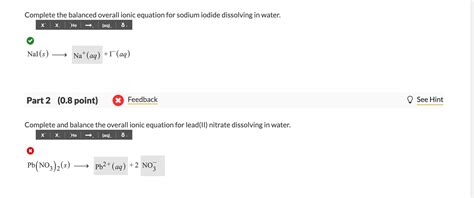 Solved Complete The Balanced Overall Ionic Equation For