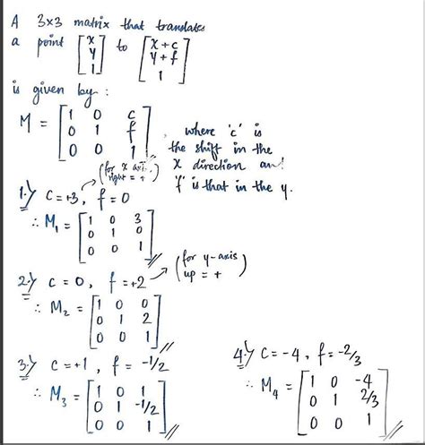 Give 3 X 3 Homogeneous Coordinate Transformation Matrix For Each Of The