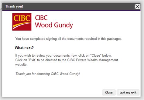 Thank You Dialog Configuration Onespan Community Platform