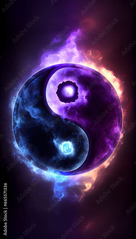 Yin Yang Symbol Galaxy Stock Illustration Adobe Stock