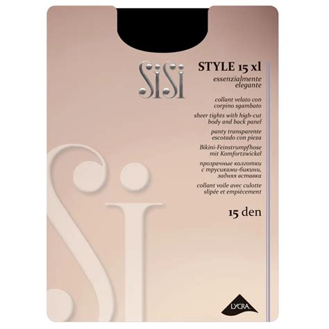 Sisi Style 15 Den Collant Xl Taglie Comode Corpino Sgambato
