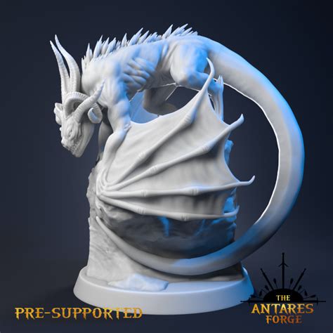 3d Printable Winged Demon By The Antares Forge