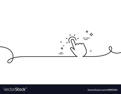 Touchpoint Line Icon Click Here Sign Continuous Vector Image
