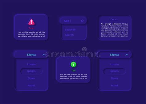 Panel Ui Elements Kit Stock Vector Illustration Of Design 198142902