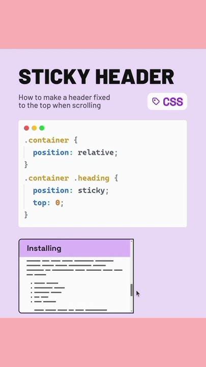 Design A Sticky Header And Fixed Scrolling Header In Css Csstutorial Csslearn Css3