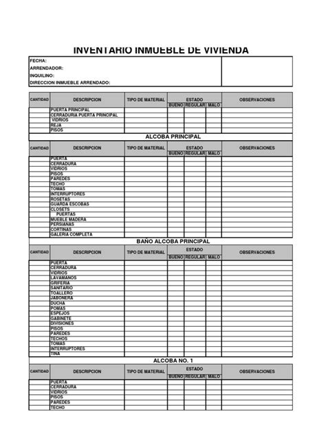 Inventario De Vivienda Pdf Estufa De Cocina Naturaleza